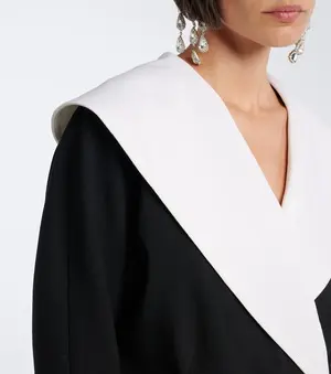 Alessandra Rich Double-breasted Wool-blend Crepe Jacket