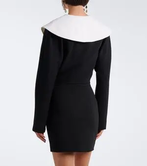 Alessandra Rich Double-breasted Wool-blend Crepe Jacket