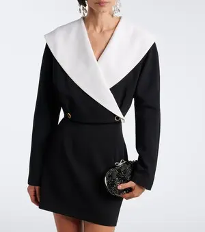 Alessandra Rich Double-breasted Wool-blend Crepe Jacket