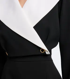Alessandra Rich Double-breasted Wool-blend Crepe Jacket