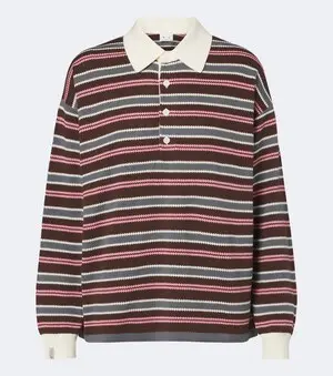The Upside Wonder Striped Cotton Polo Sweater - Multicoloured