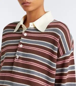 The Upside Wonder Striped Cotton Polo Sweater