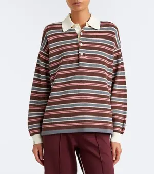 The Upside Wonder Striped Cotton Polo Sweater