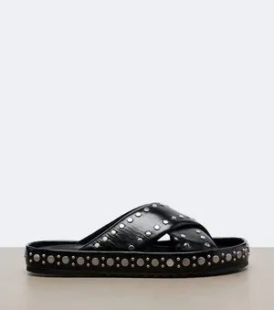 Fendi Studded Leather Slides