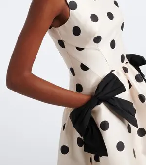 Rebecca Vallance Bow-detail Polka-dot Midi Dress - White