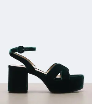 GIANVITO ROSSI Velvet Platform Sandals