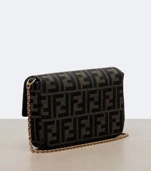 Fendi Mini Ff Jacquard Canvas Shoulder Bag