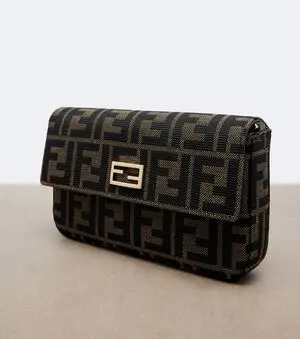 Fendi Mini Ff Jacquard Canvas Shoulder Bag