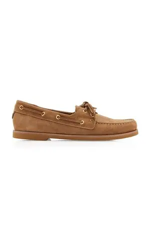 GIANVITO ROSSI Vandée Suede Boat Shoes - Brown