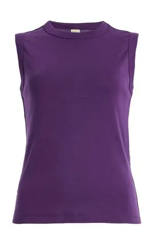 FLORE FLORE Esme Cotton Tank Top - Purple