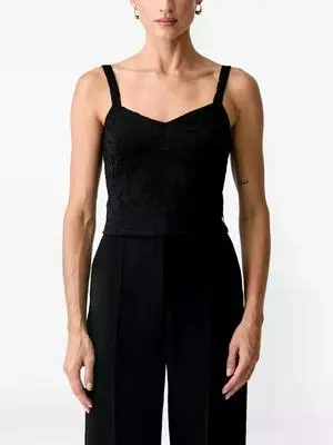 Guess Floral-lace Corset Top - Black