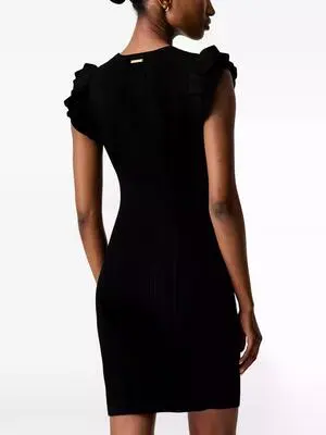 Michael Kors Ruffled Ribbed Knit Dress