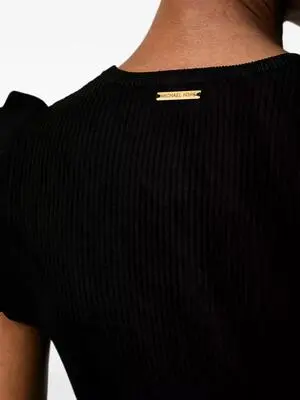 Michael Kors Ruffled Ribbed Knit Dress