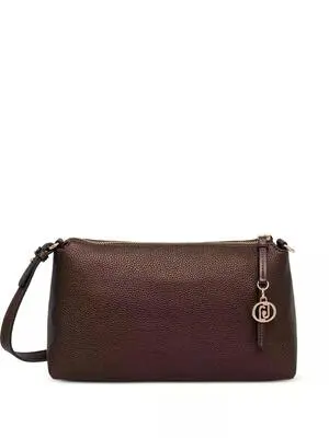 Liu Jo Pebbled Logo-charm Shoulder Bag - Brown