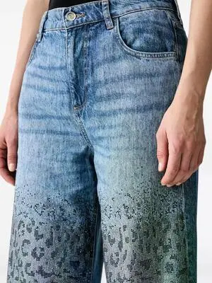 Liu Jo Leopard-pattern Rhinestone-embellished Jeans