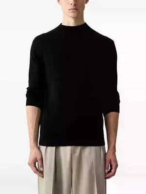 Karl Lagerfeld Logo-embroidered Mock-neck Sweater - Black
