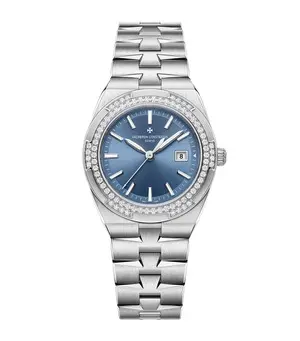 VACHERON CONSTANTIN Stainless Steel Overseas Watch With Diamond Bezel