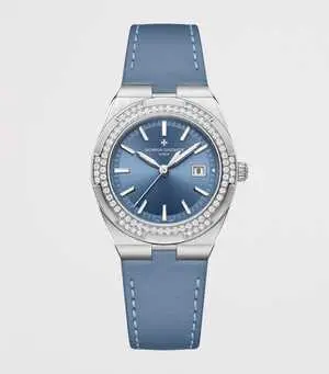 VACHERON CONSTANTIN Stainless Steel Overseas Watch With Diamond Bezel