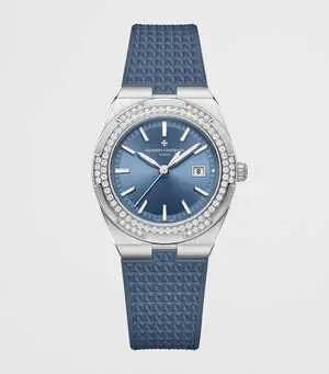 VACHERON CONSTANTIN Stainless Steel Overseas Watch With Diamond Bezel
