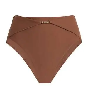 Devon Windsor Draped Evalina Bikini Briefs With Gold-tone Embellishment