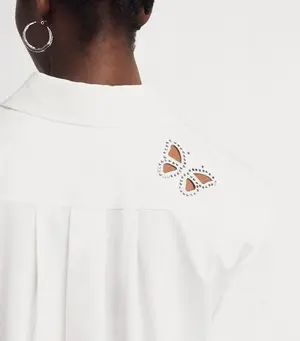 Alice + Olivia Embellished Butterfly Cut-out Shirt