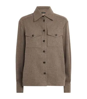 Kiton Virgin Wool-cashmere Overshirt - Brown