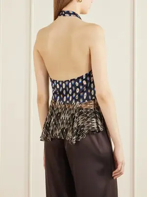 Staud Maeva Ruffled Printed Silk-blend Voile Top