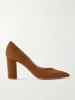 GIANVITO ROSSI Piper 85 Suede Pumps - Brown