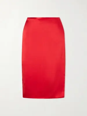 Aflalo Rixa Satin Wrap Midi Skirt