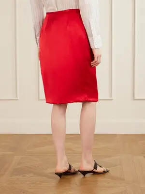Aflalo Rixa Satin Wrap Midi Skirt