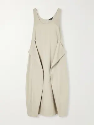 Tibi Cotton-poplin Midi Dress - Neutrals