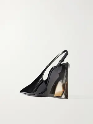 Alaïa 110 Patent-leather Wedge Pumps