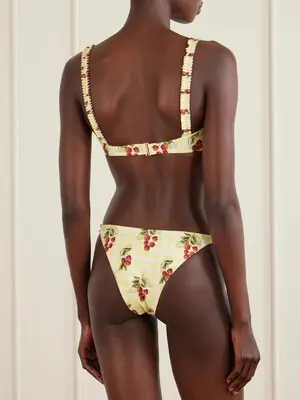 Agua Bendita Vera Printed Checked Bikini Bottoms