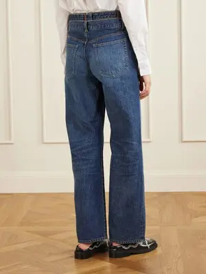 Sacai Wide-leg Denim And Wool-flannel Hybrid Trousers