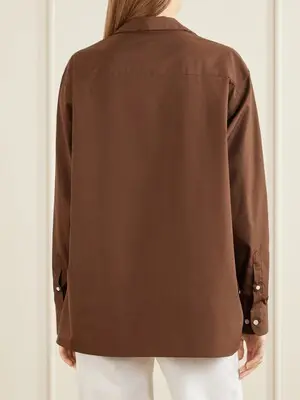 Comme Si Cotton Poplin Shirt - Brown