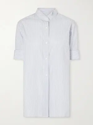 MAISON MARGIELA Striped Cotton-poplin Shirt - Blue