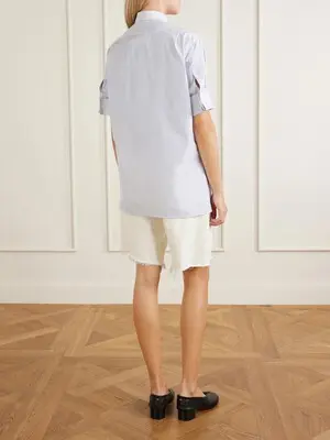 MAISON MARGIELA Striped Cotton Poplin Shirt - Blue