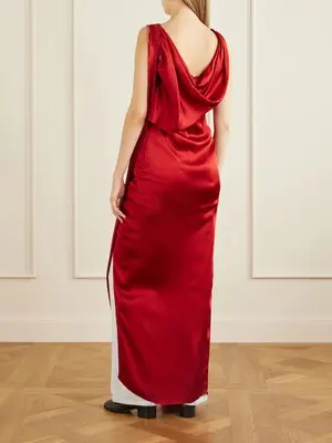 MAISON MARGIELA Draped Silk-blend Satin Maxi Dress