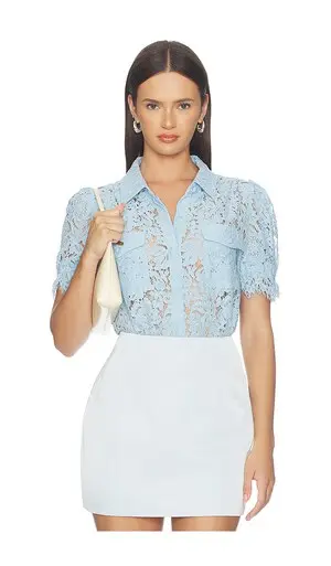 Generation Love Mina Lace Shirt In . Also - Blue