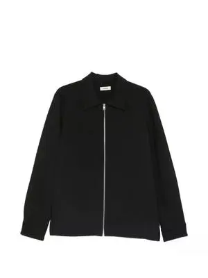 Sandro Zip-up Wing-collar Shirt - Black