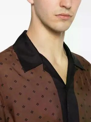 Sandro Monogram-pattern Shark-collar Shirt
