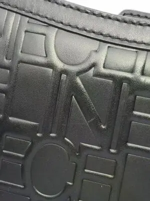 Celine 2010s Logo Embossed Shoulder Bag