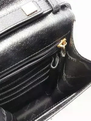FERRAGAMO Grained Leather Foldover Shoulder Bag