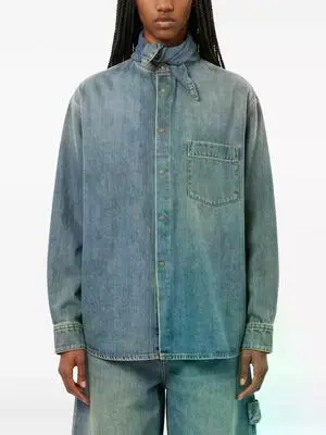 DARKPARK Scarf-detail Denim Shirt