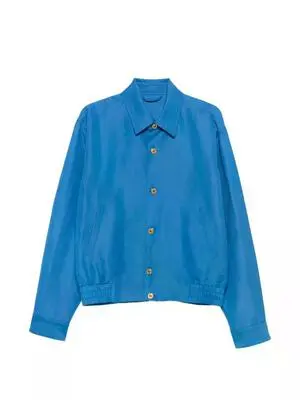 Versace Logo-button Blouson Jacket - Blue