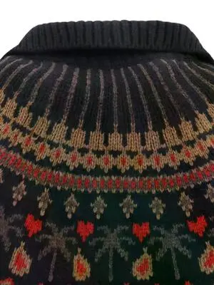 Alanui Fair Isle Pattern Wool Cardigan