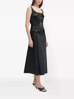 Luisa Spagnoli Belted Button-front Midi Dress
