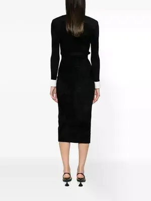 SELF-PORTRAIT Belted Button-down Midi Dress