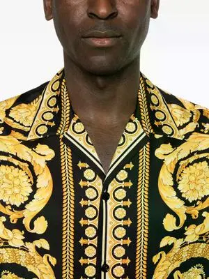 Versace Barocco-print Silk Shirt