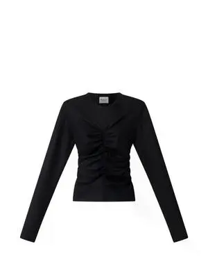 MARANT ETOILE Ruched Jersey Top - Black